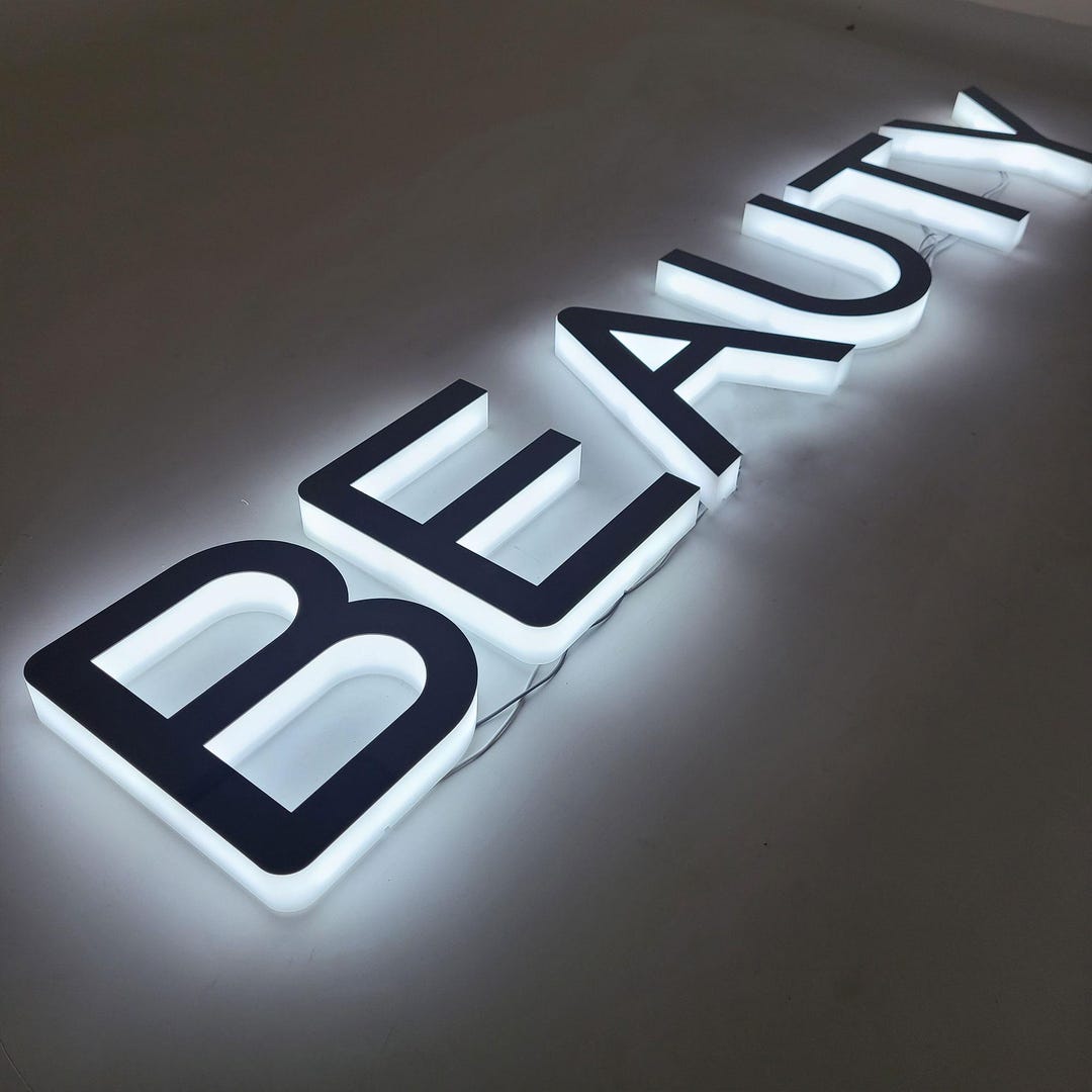 LED Side-lit Acrylic Sign Letters， 3D Mini Letters，beauty Salon ...
