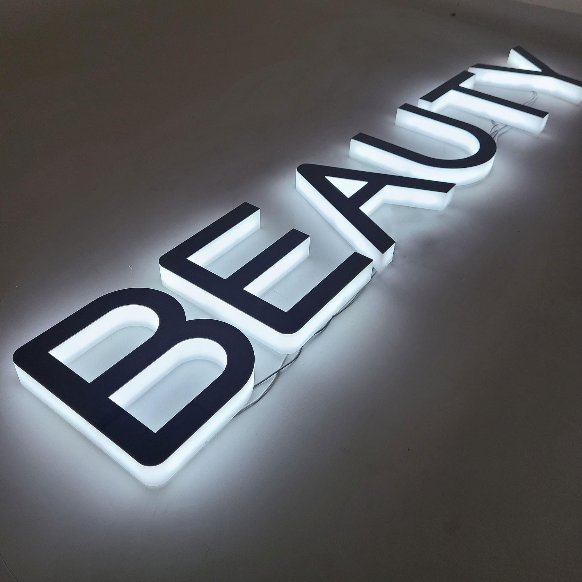 LED Side-lit Acrylic Sign Letters， 3D Mini Letters，beauty Salon ...