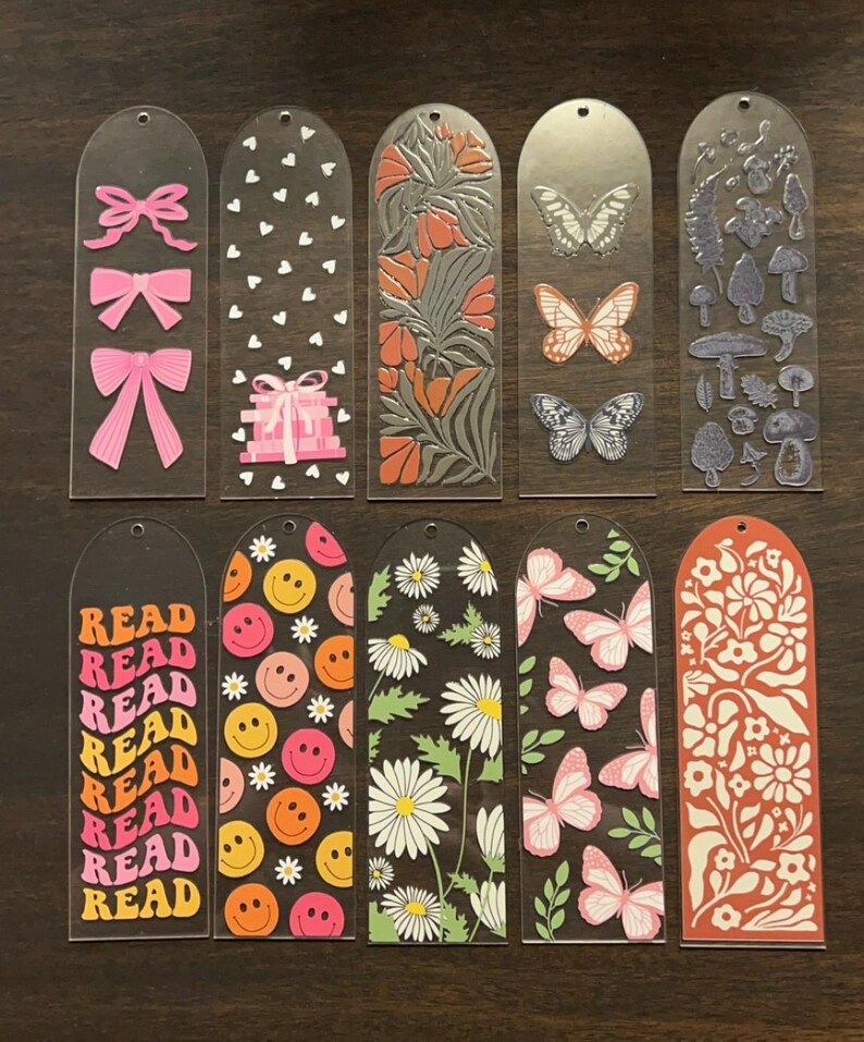 Acrylic Bookmarks Acrylic Bookmarks Boho Reading Books - Etsy