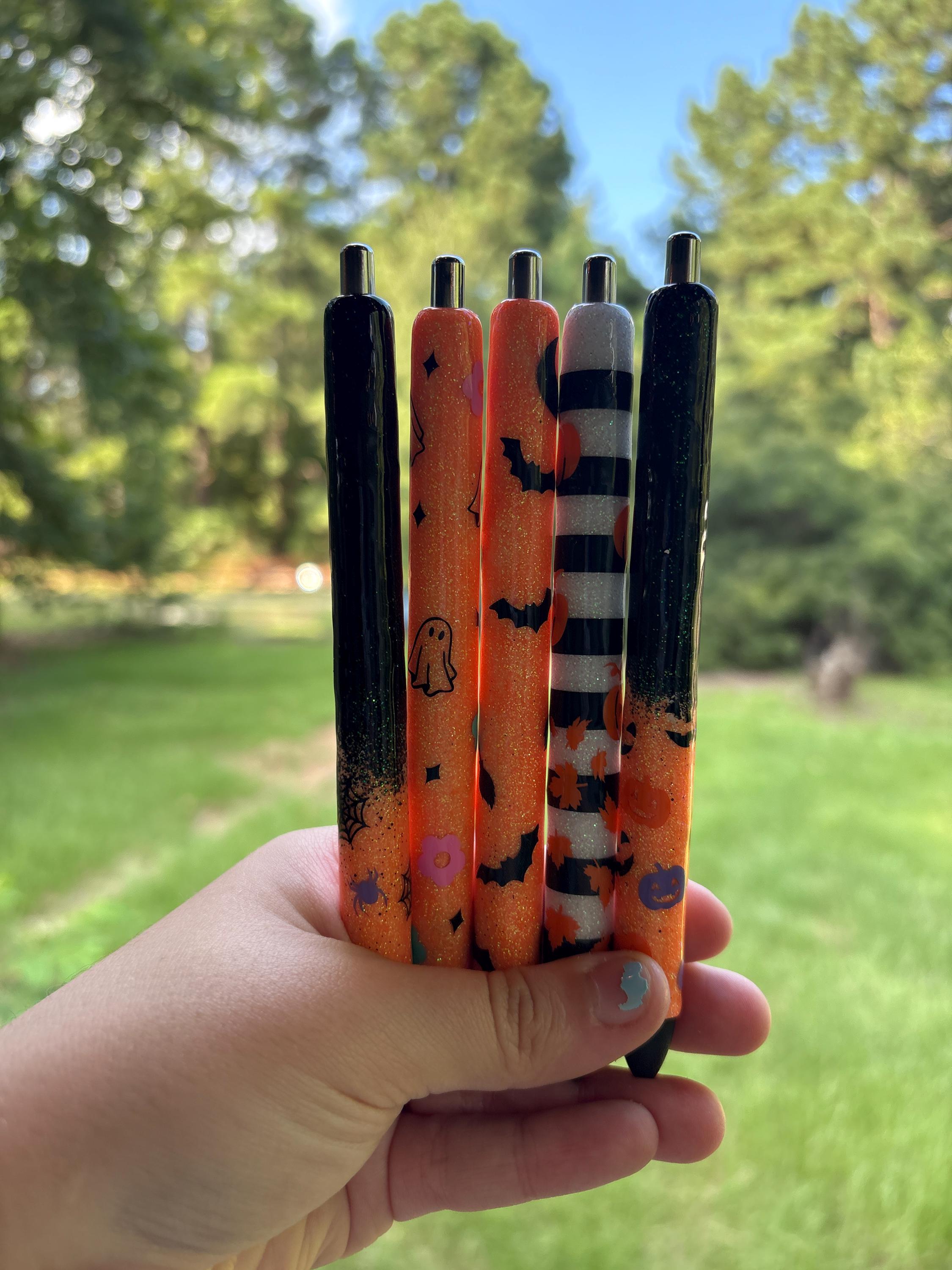 Halloween Glitter Pens – Cute Fall Writing Pens With Ghosts, Pumpkins ...