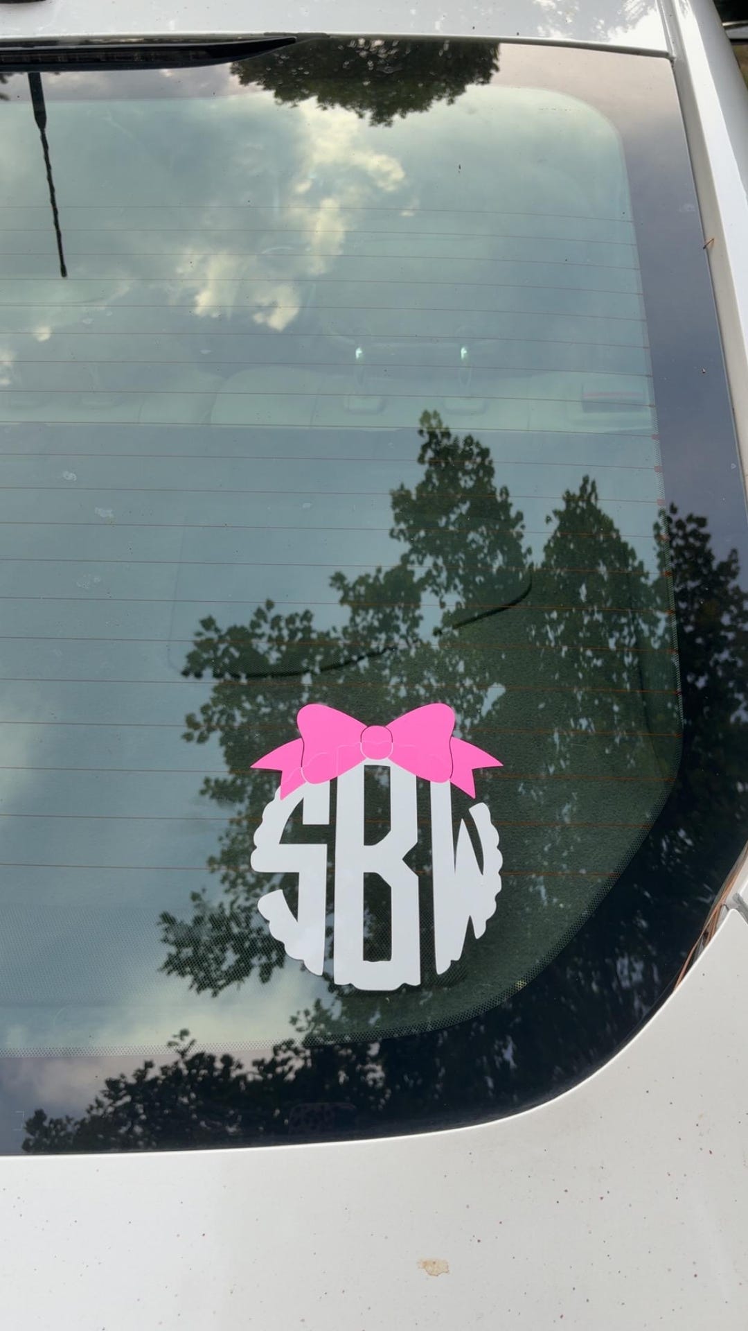 Personalized Monogram Car Decal With Bow – Custom Initials Vinyl ...