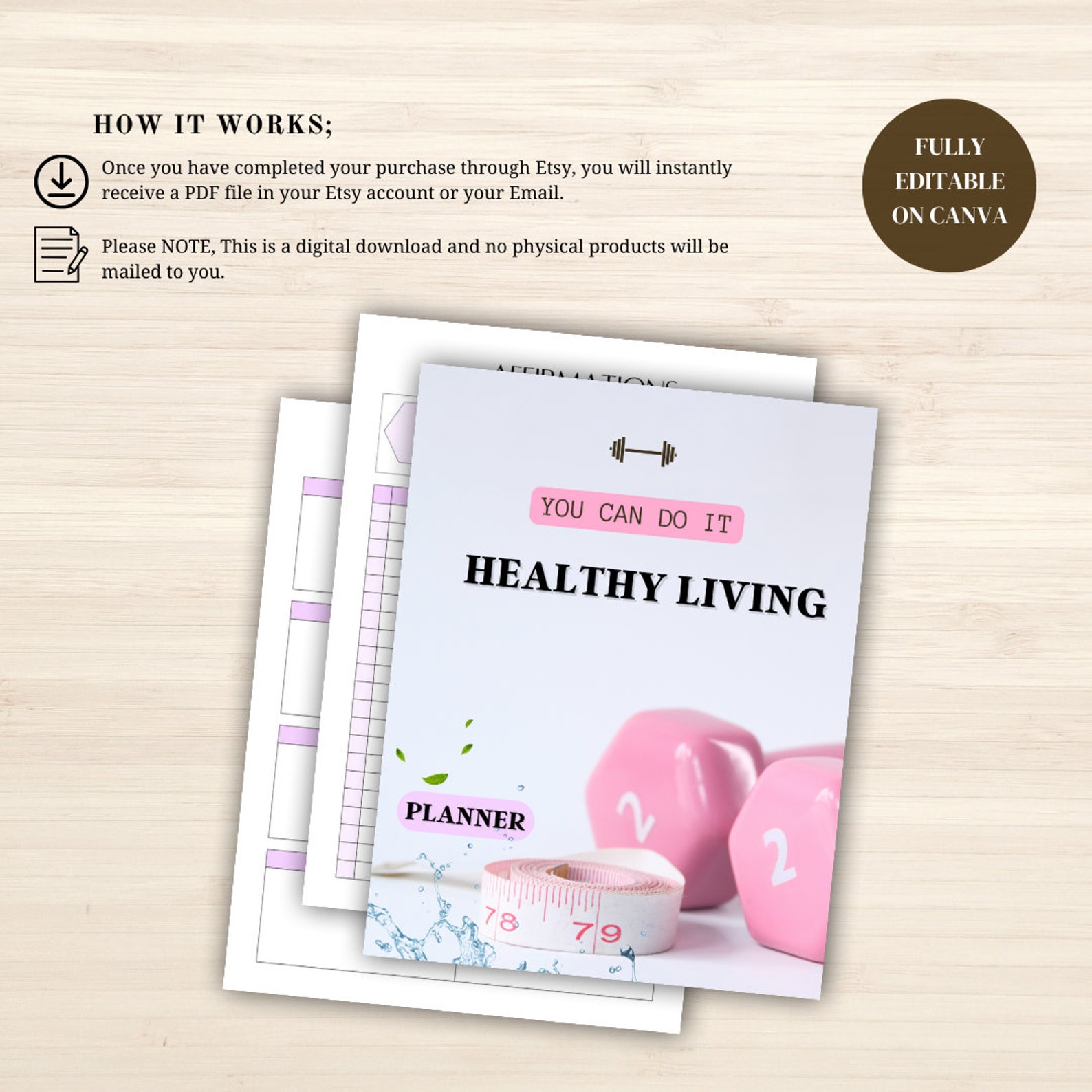 Healthy Living Planner Printable Healthy Lifestyle Tracker Fitness ...