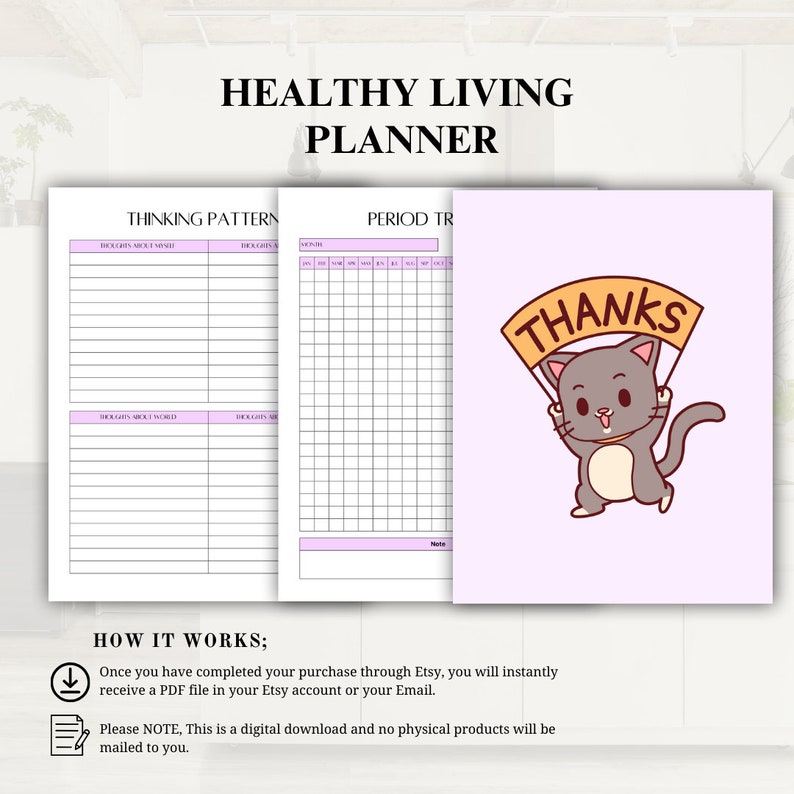 Healthy Living Planner Printable | Healthy Lifestyle Tracker | Fitness ...