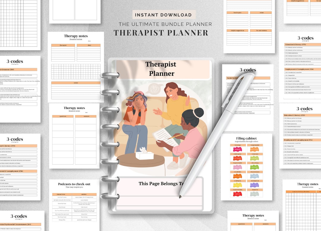 Therapist Planner, Therapy Journal, Therapy Guide, Therapist Notebook ...