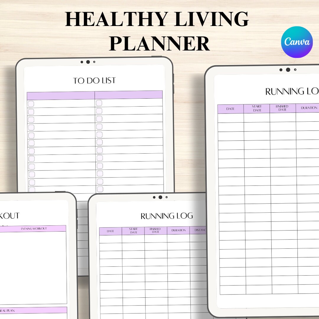 Healthy Living Planner Printable Healthy Lifestyle Tracker Fitness ...