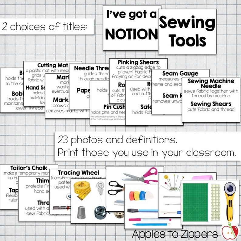 Sewing Equipment Bulletin Board Kit - Etsy