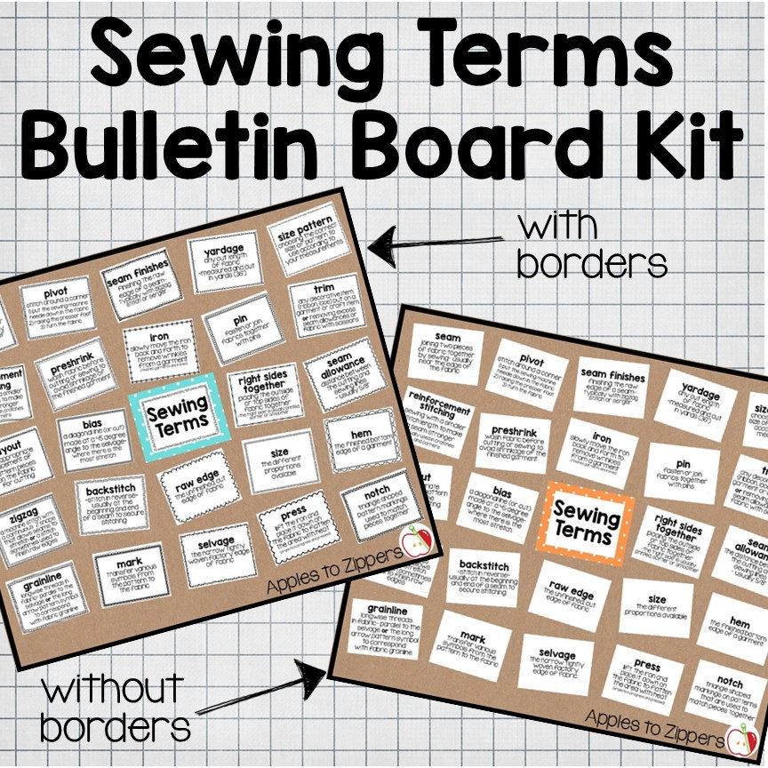 Sewing Terms Bulletin Board Kit - Etsy