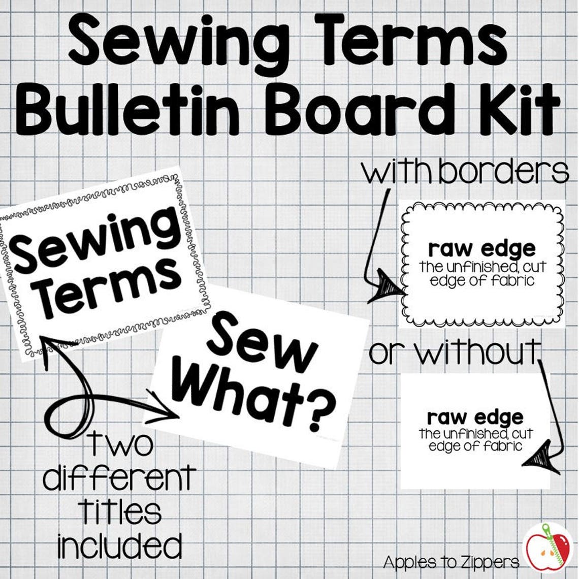 Sewing Terms Bulletin Board Kit - Etsy