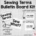 Sewing Terms Bulletin Board Kit - Etsy