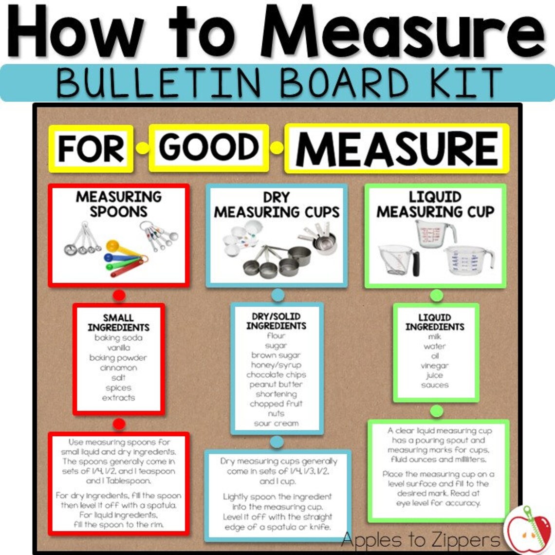 Measuring Equipment and How-to Bulletin Board Kit - Etsy Canada