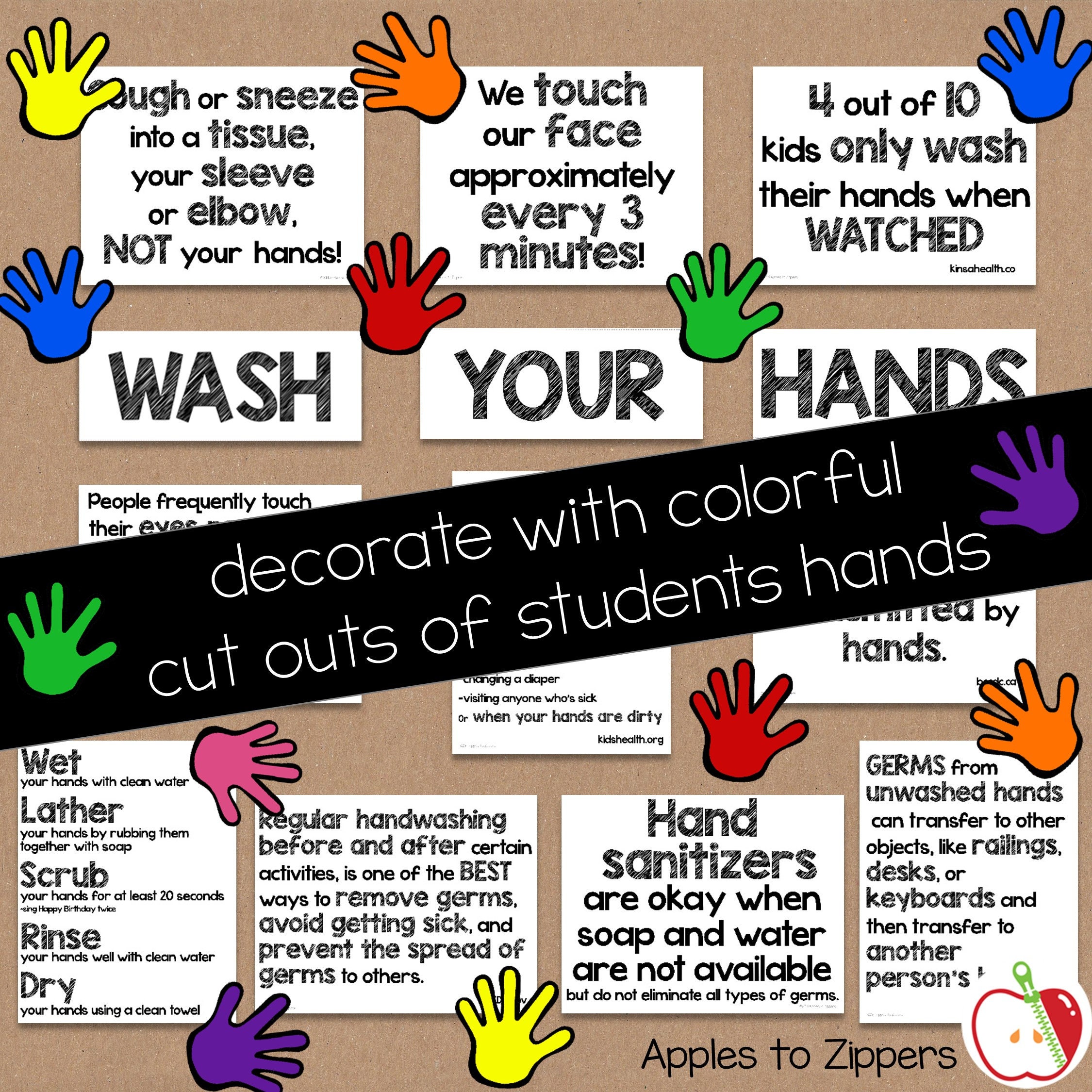Wash Your Hands Bulletin Board Kit - Etsy