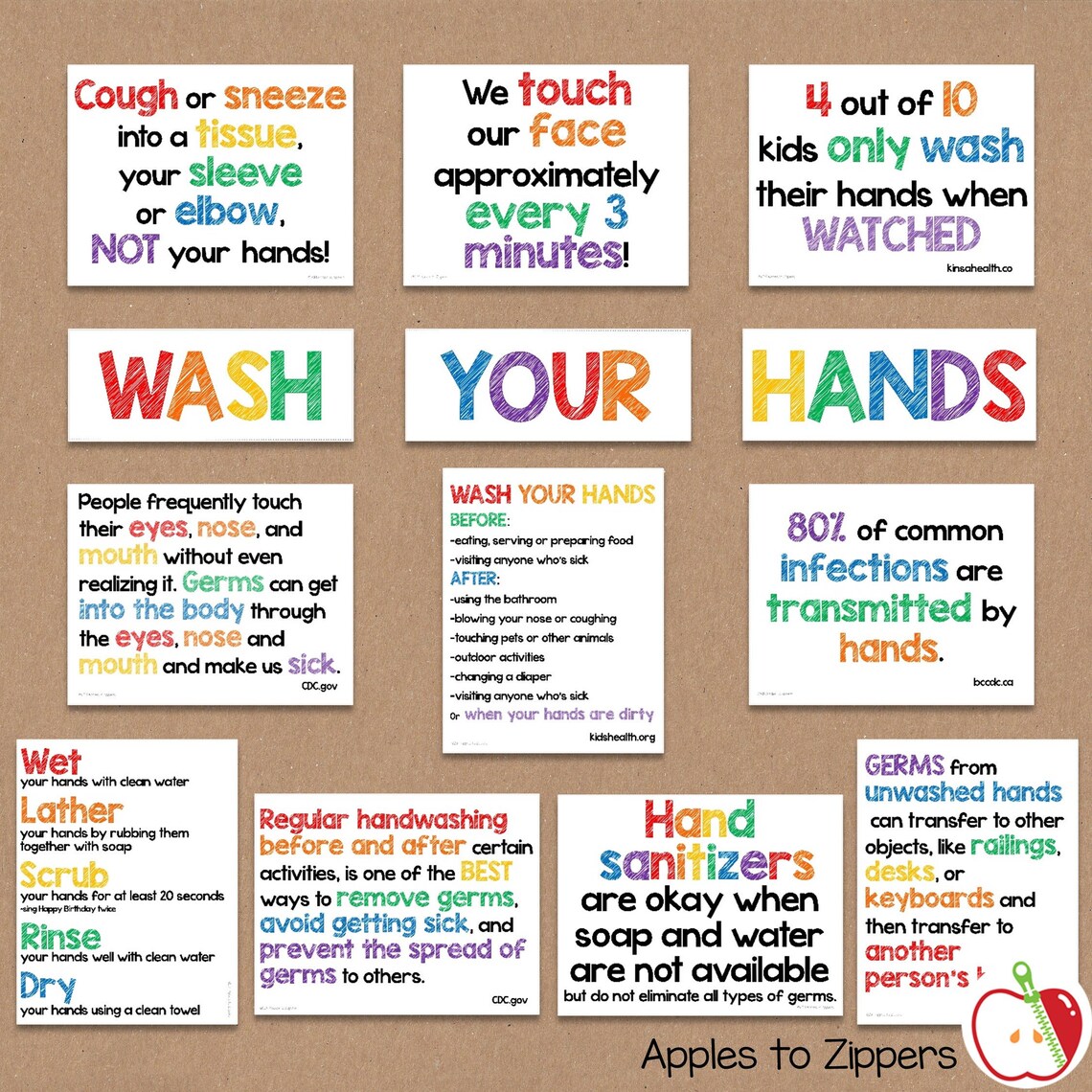 Wash Your Hands Bulletin Board Kit - Etsy