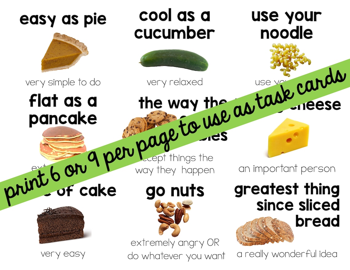 Food Idioms Bulletin Board Kit - Etsy