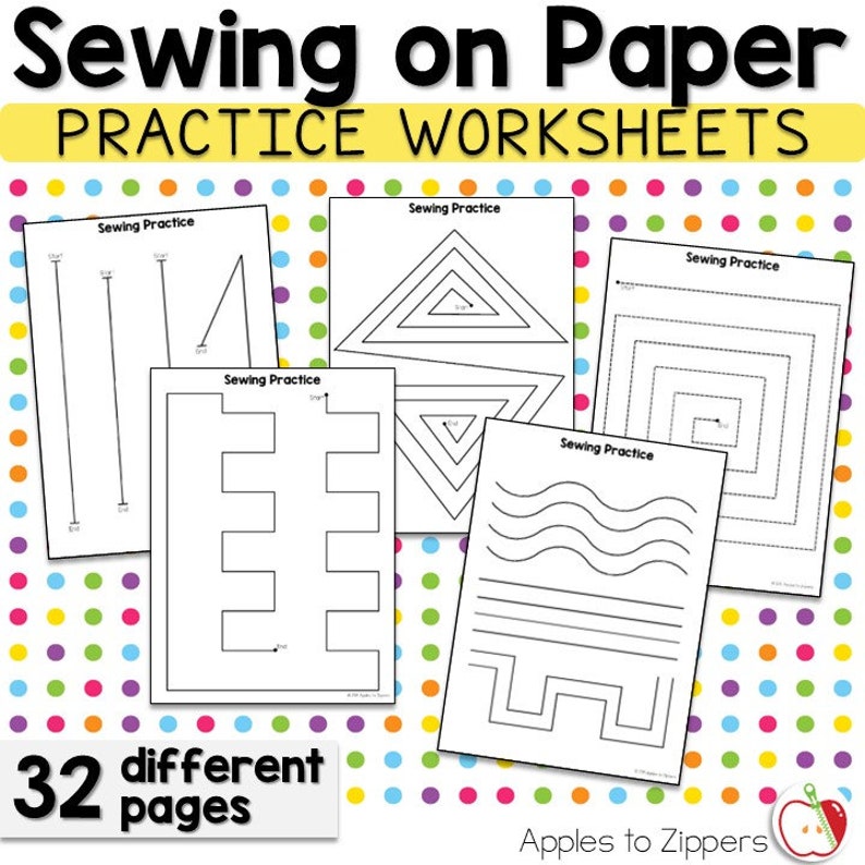 Practice Sewing Worksheets - Etsy
