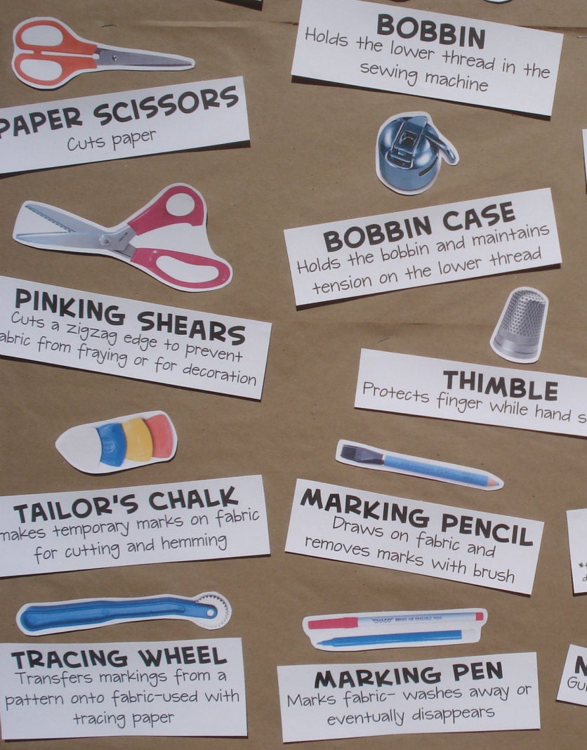 Sewing Equipment Bulletin Board Kit | Etsy