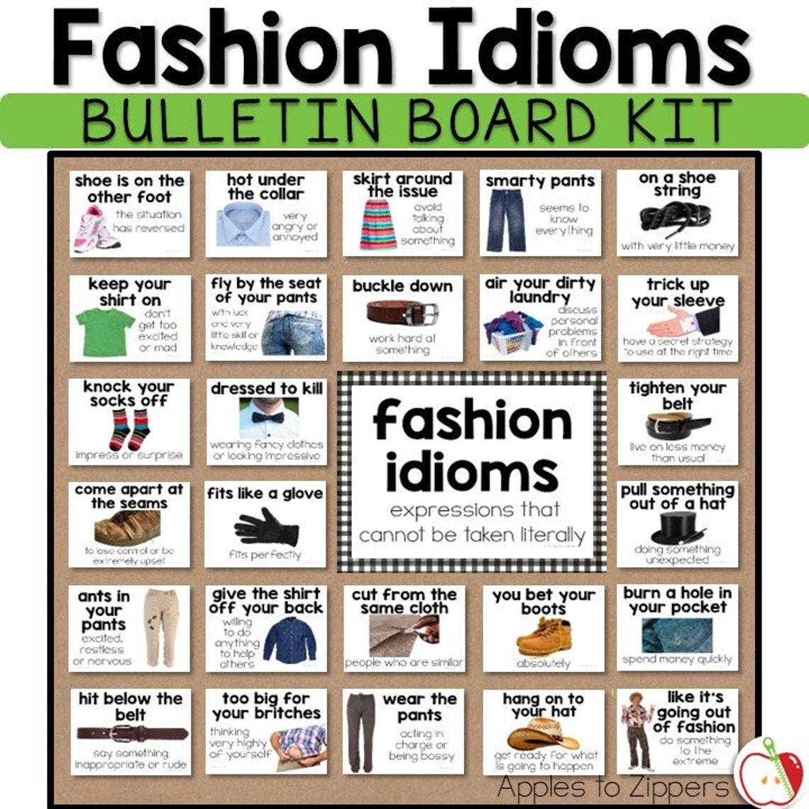 Fashion Idioms Bulletin Board Kit - Etsy