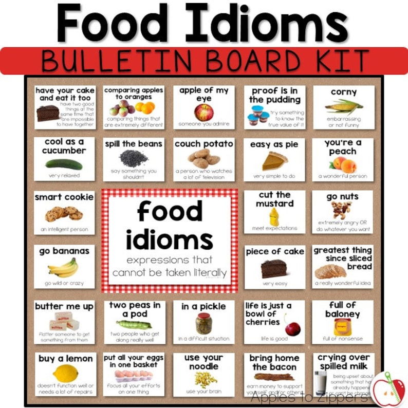 Food Idioms Bulletin Board Kit - Etsy