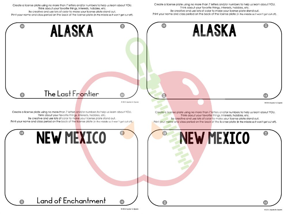 License Plate Get-to-know You Activity canada & United - Etsy