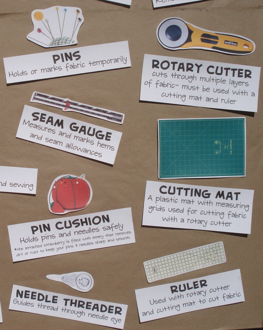Sewing Equipment Bulletin Board Kit | Etsy