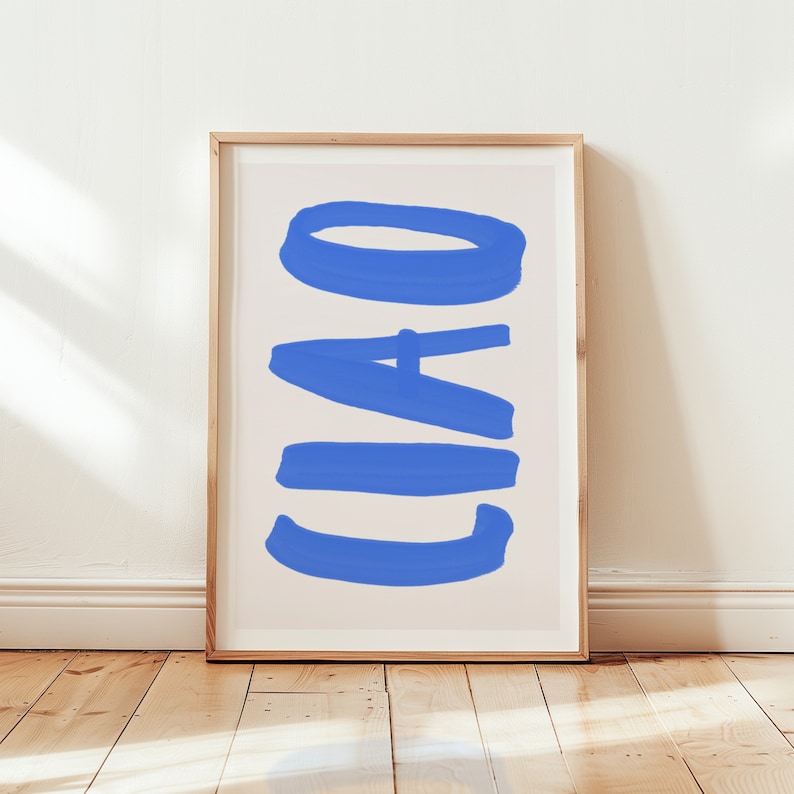 Ciao Typography Print, Retro Italian Blue Art (digital Download) - Etsy UK