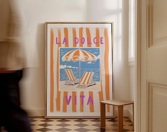 Floral Art Print, La Dolce Vita Wall Art, Cute Lemon Poster, Modern ...