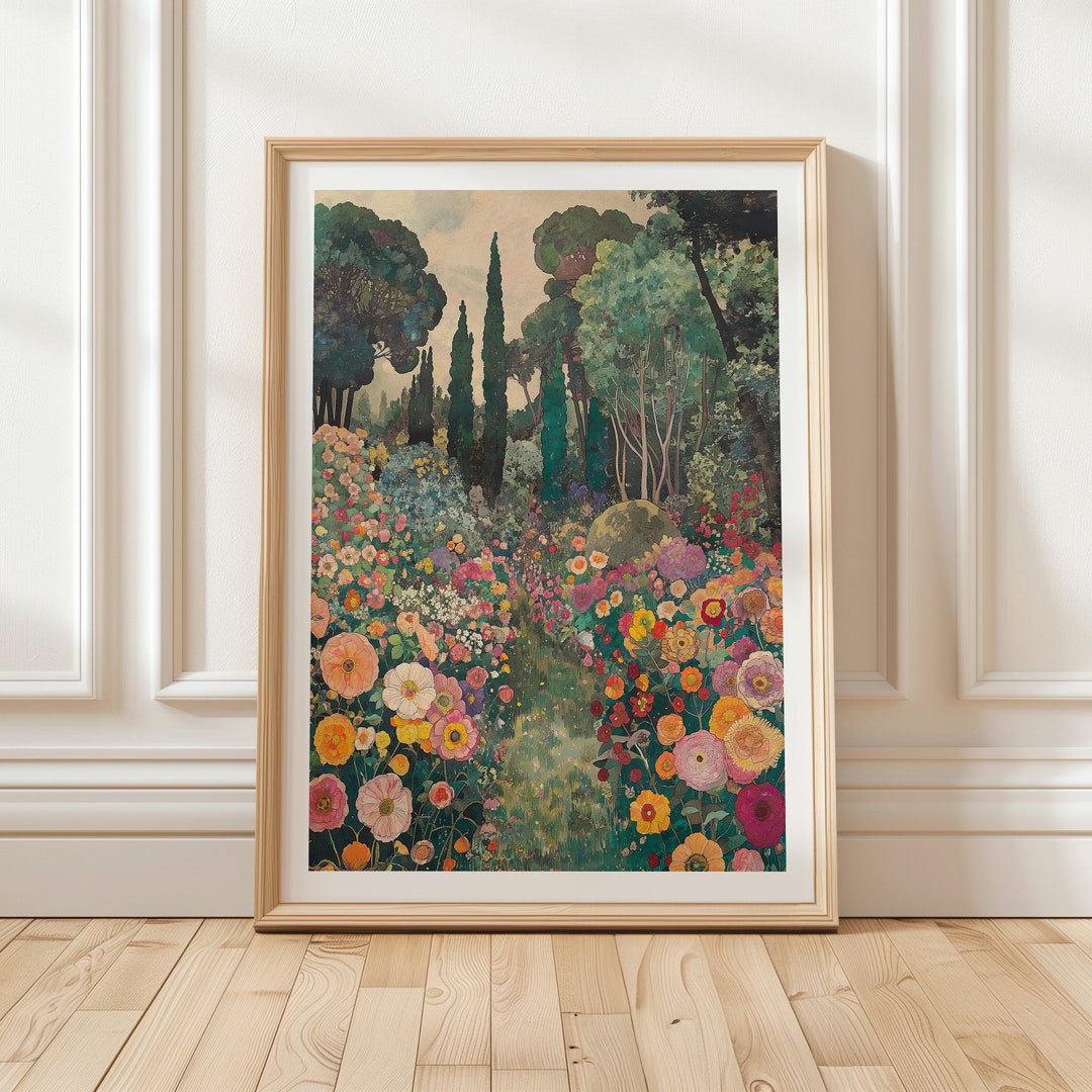 Botanical Garden Art Print, Italian Landscape Wall Art, Gustav Klimt ...
