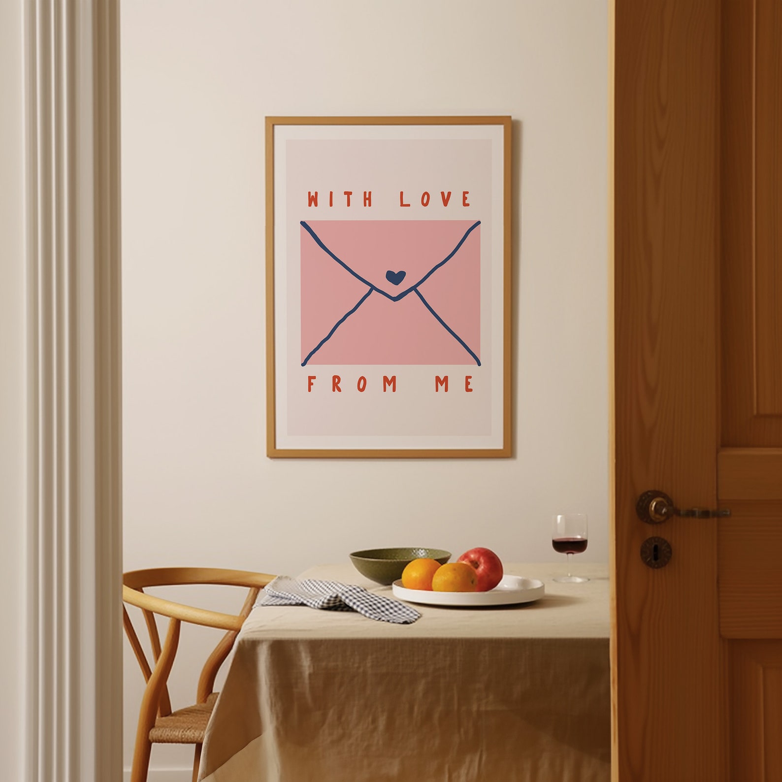 Love Letters Art Print, Cute Poster, Pink Wall Art, Aesthetic Wall ...