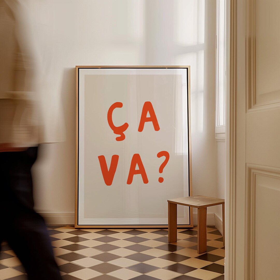 Ça Va? French Quote Art Print, Minimalist Typography (digital Download ...