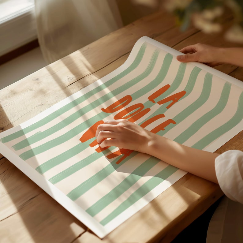 Dolce Vita Art Print, Cute Colorful Poster, Modern Wall Art ...