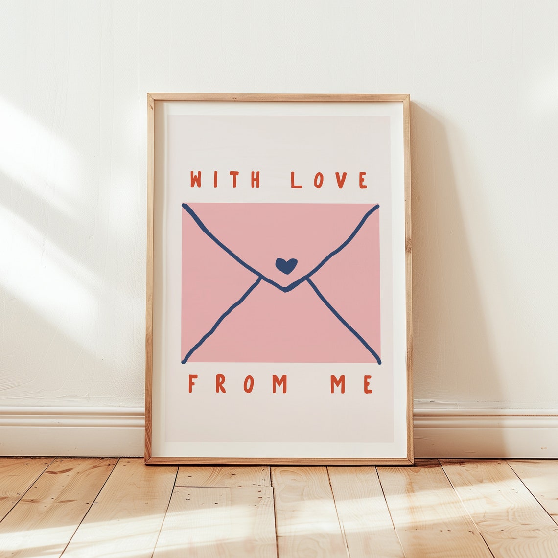Love Letters Art Print, Cute Poster, Pink Wall Art, Aesthetic Wall ...