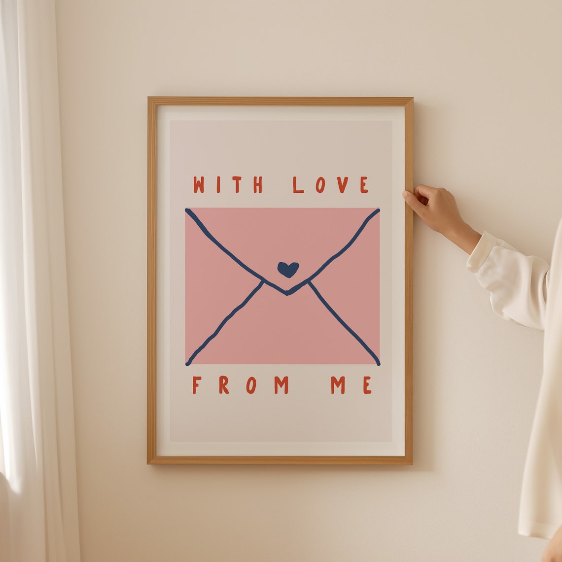 Love Letters Art Print, Cute Poster, Pink Wall Art, Aesthetic Wall ...