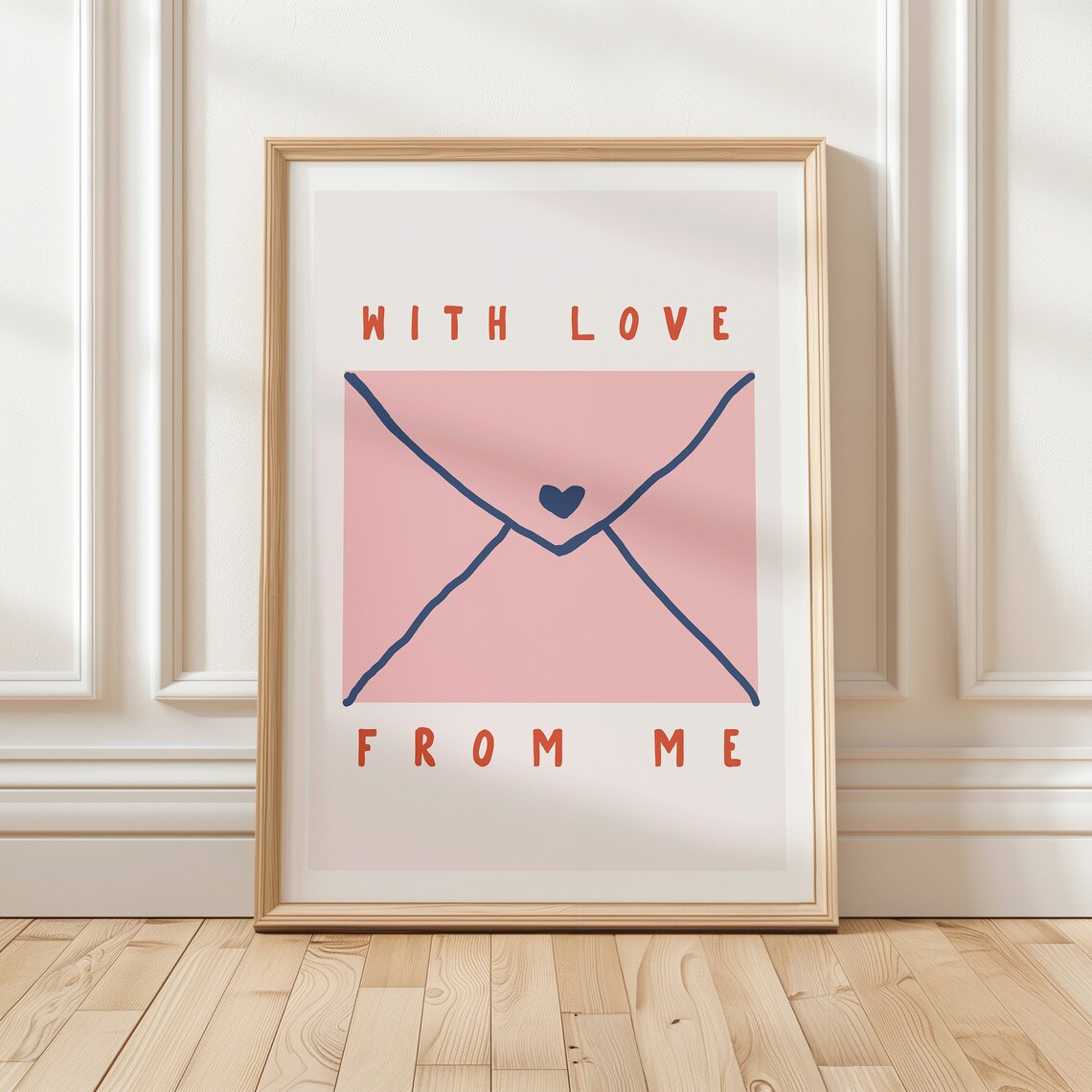 Love Letters Art Print, Cute Poster, Pink Wall Art, Aesthetic Wall ...