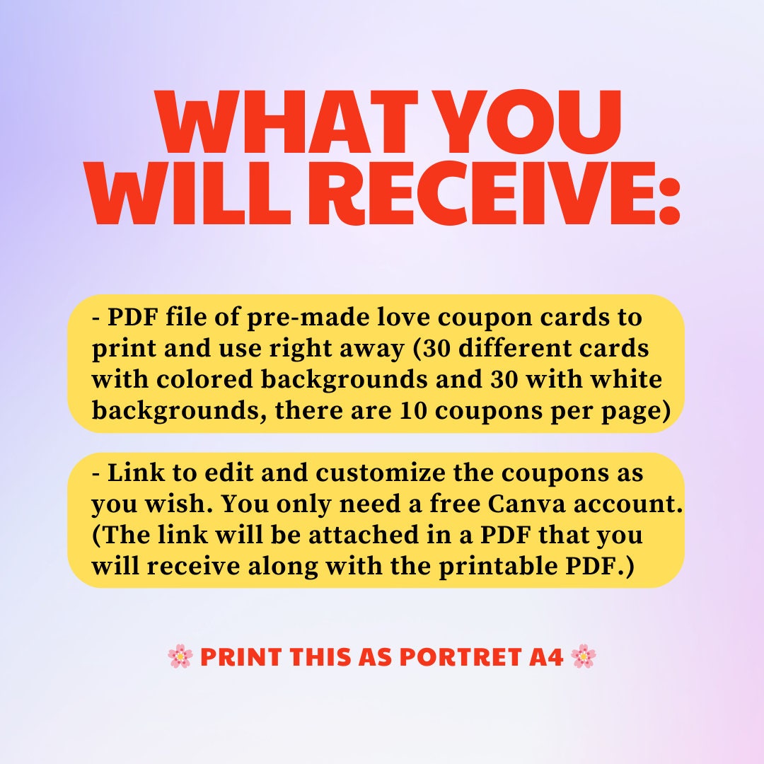 EDITABLE and PRINTABLE 2024 Love Coupons Gift for Girls Gift for Boys ...