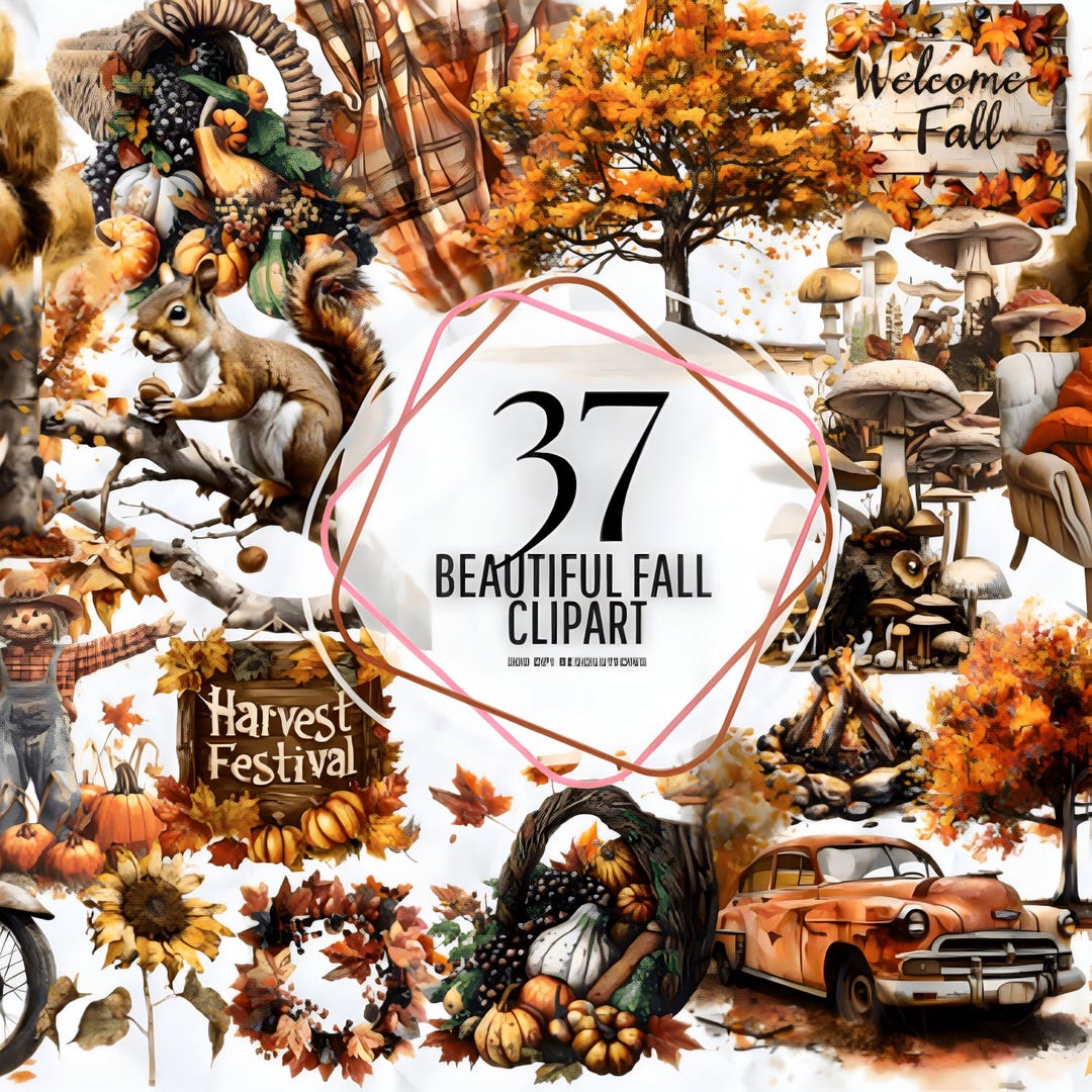 Fall Leaf Clipart, Hand-painted Autumn Leaves, Perfect for Digital ...