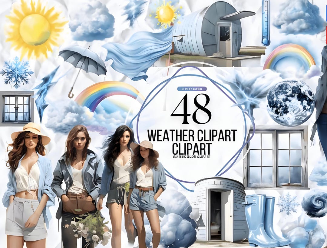 Weather Clipart Collection, Professional Digital Weather Icons, Perfect ...