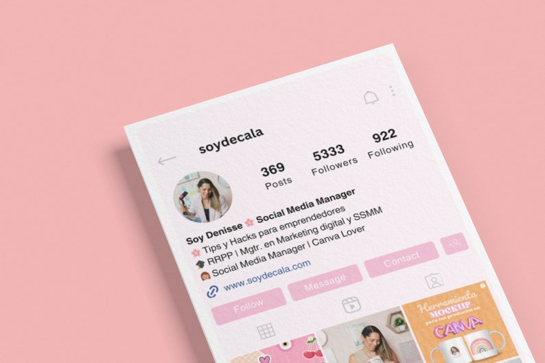 Instagram Bio-inspired Business Card Template. Custom Printable Design ...