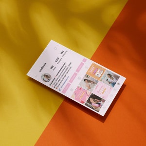 Instagram Bio-inspired Business Card Template. Custom Printable Design ...