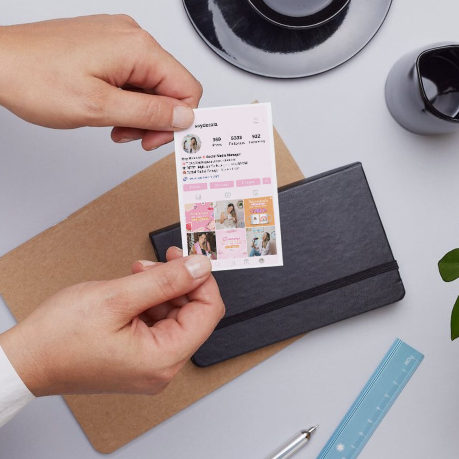 Instagram Bio-inspired Business Card Template. Custom Printable Design ...