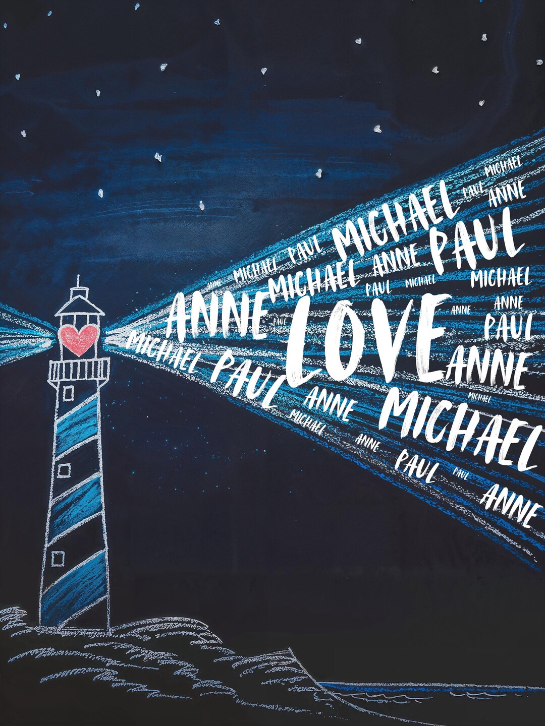 Family Lighthouse: With the Names of Your Family or Friends ...