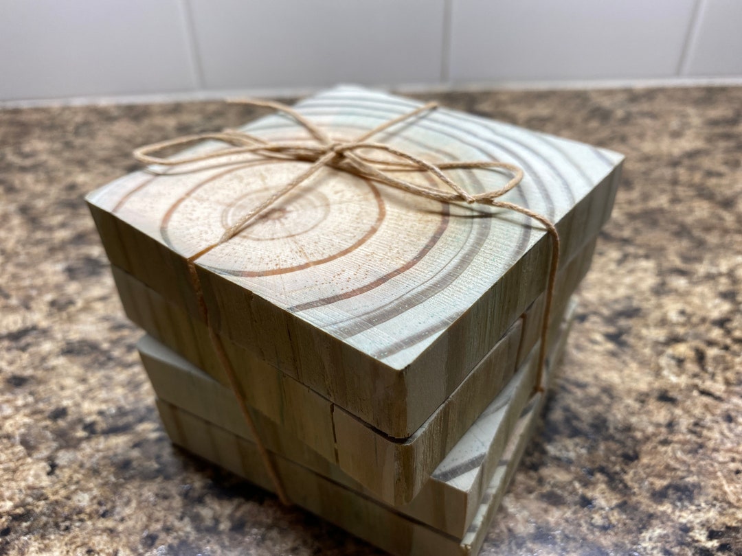 Set of 4 Coasters,wooden Coasters, Coasters, Handmade, Gifts ...
