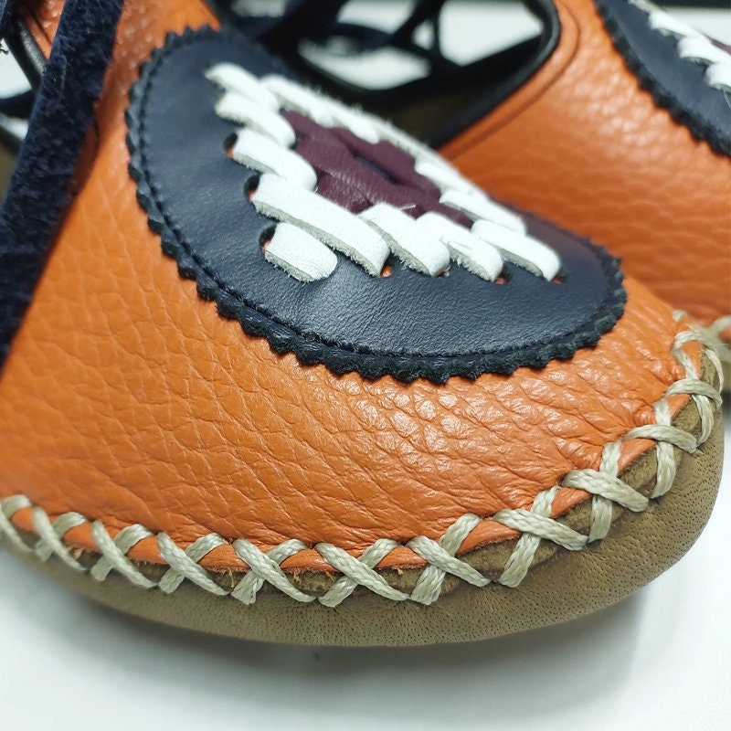 Handmade Leather Slip Ons Shoes for Women, Lace-up Shoes, Grounding ...