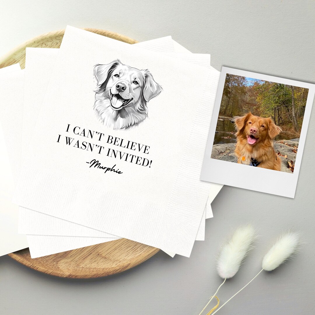 Custom Pet Cocktail Napkins Dog Wedding Napkins Personalized Dog ...