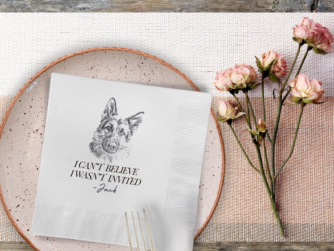 Custom Pet Cocktail Napkins Dog Wedding Napkins Personalized Dog ...