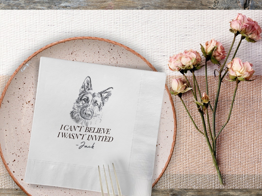 Custom Pet Cocktail Napkins Dog Wedding Napkins Personalized Dog ...
