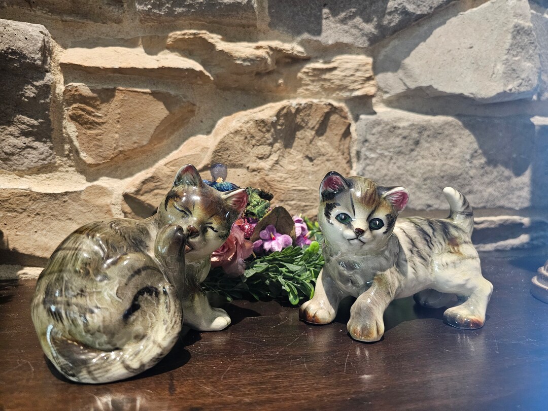 Rare Set of Two (2) Vtg Mid Century Kasuga Ware Japan Cats - Etsy