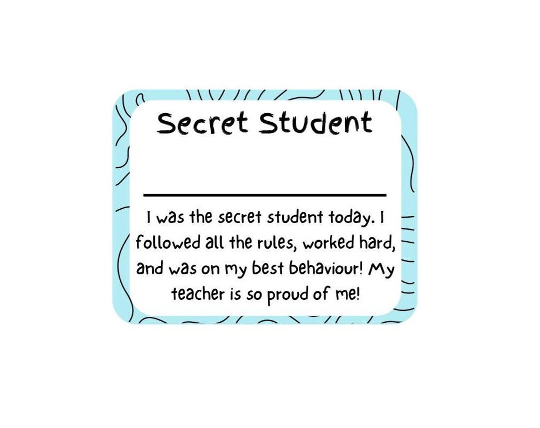 Secret Student Cards - Etsy