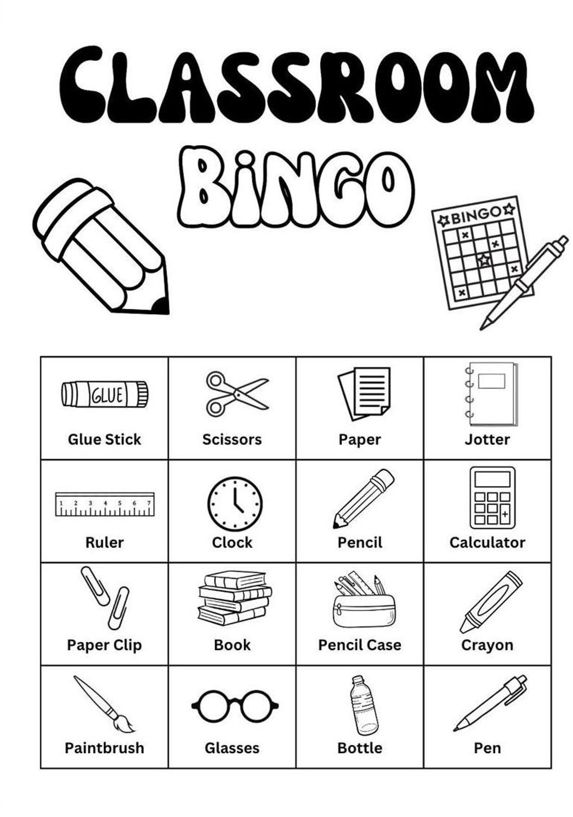Back to School Classroom Bingo Sheet - Etsy