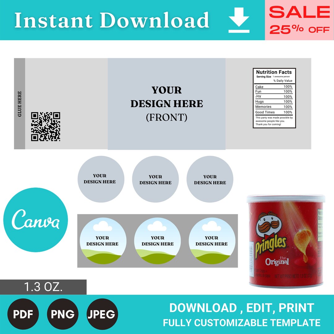 1.3oz Chip Can Template, Chips Can Label Template, Chips Label Template ...