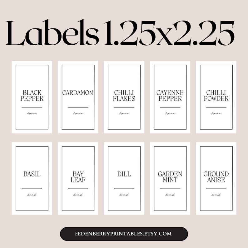 73 Printable Kitchen Labels, Pantry Label Template, Modern Minimalist ...