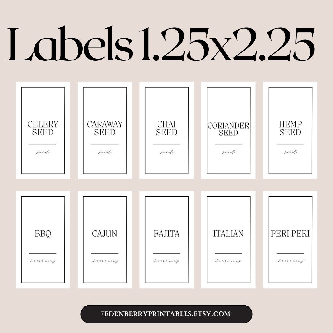 73 Printable Kitchen Labels, Pantry Label Template, Modern Minimalist ...